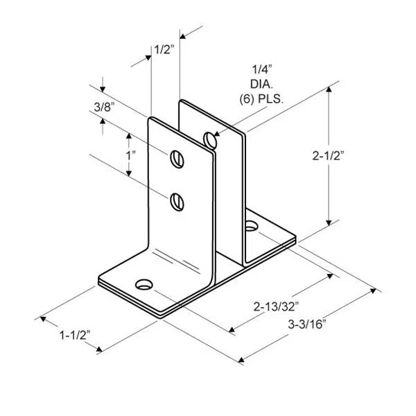Bracket - Urinal Screen Bracket for 1/2" - Stainless Steel