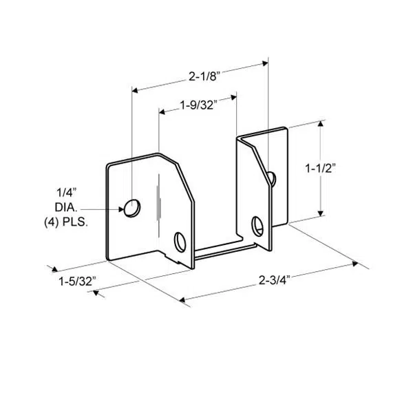 Bracket - Headrail Wall for 1" - Stainless Steel