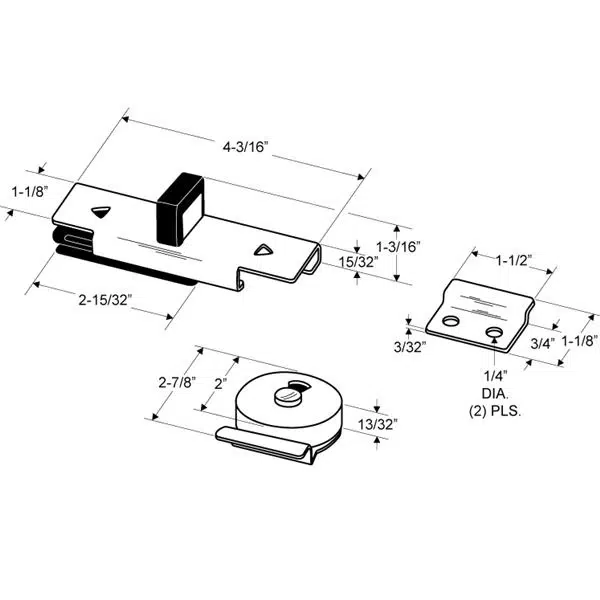 Latch - Slide with Indicator for 1" Door - Stainless Steel